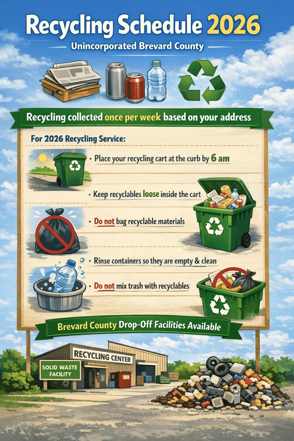 Brevard County Trash Pickup Schedule 2026 (Holidays, Recycling ...