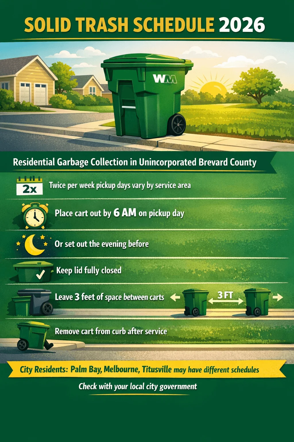 Brevard County Trash Pickup Schedule 2026 (Holidays, Recycling ...