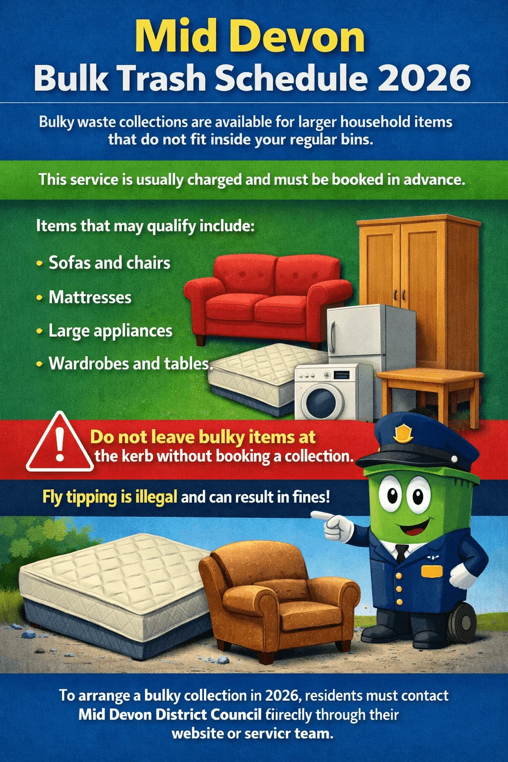 Mid Devon Bin Collection Schedule 2026 (holidays & Recycling) - My ...