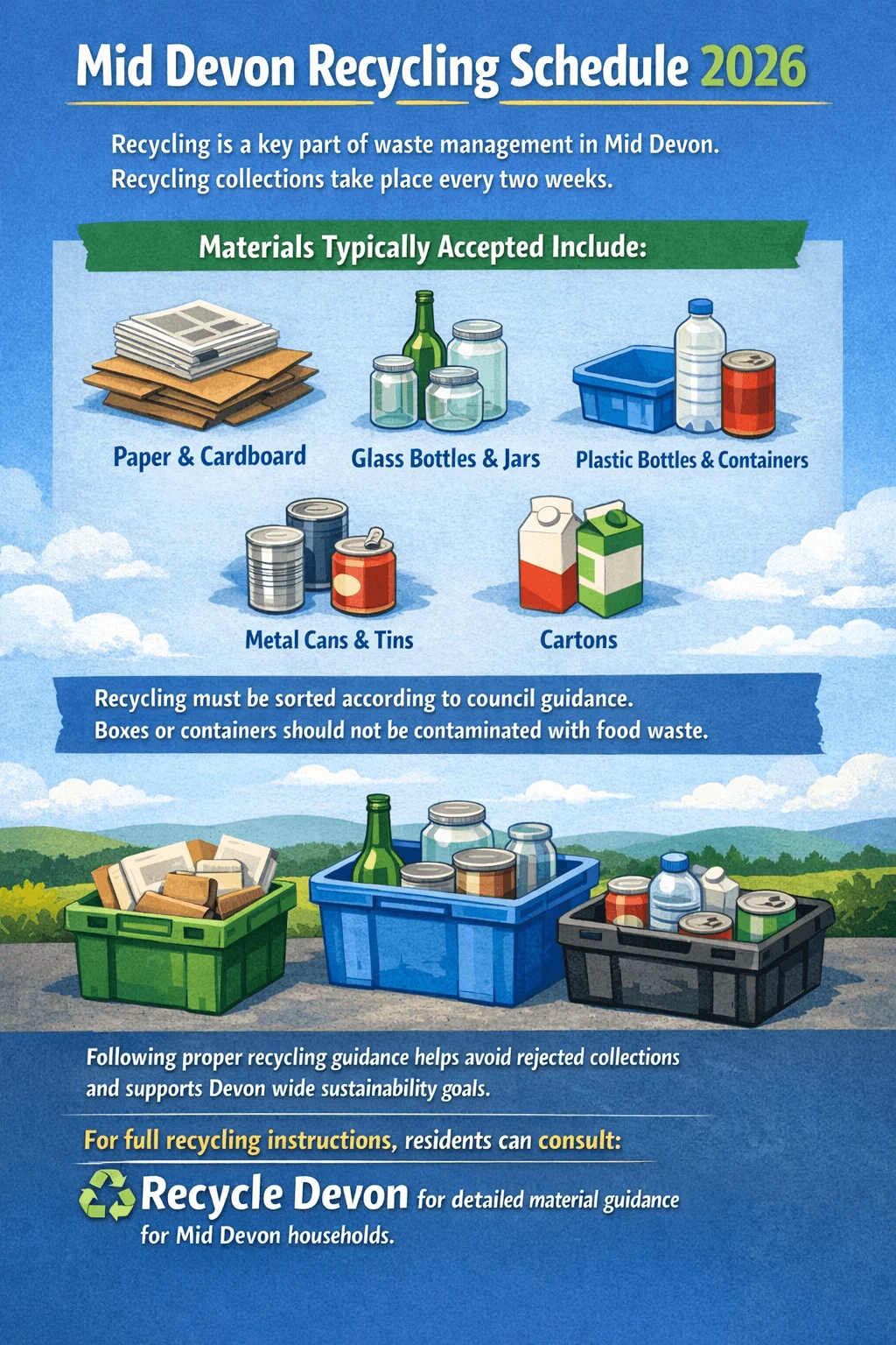 Mid Devon Bin Collection Schedule 2026 (holidays & Recycling) - My ...