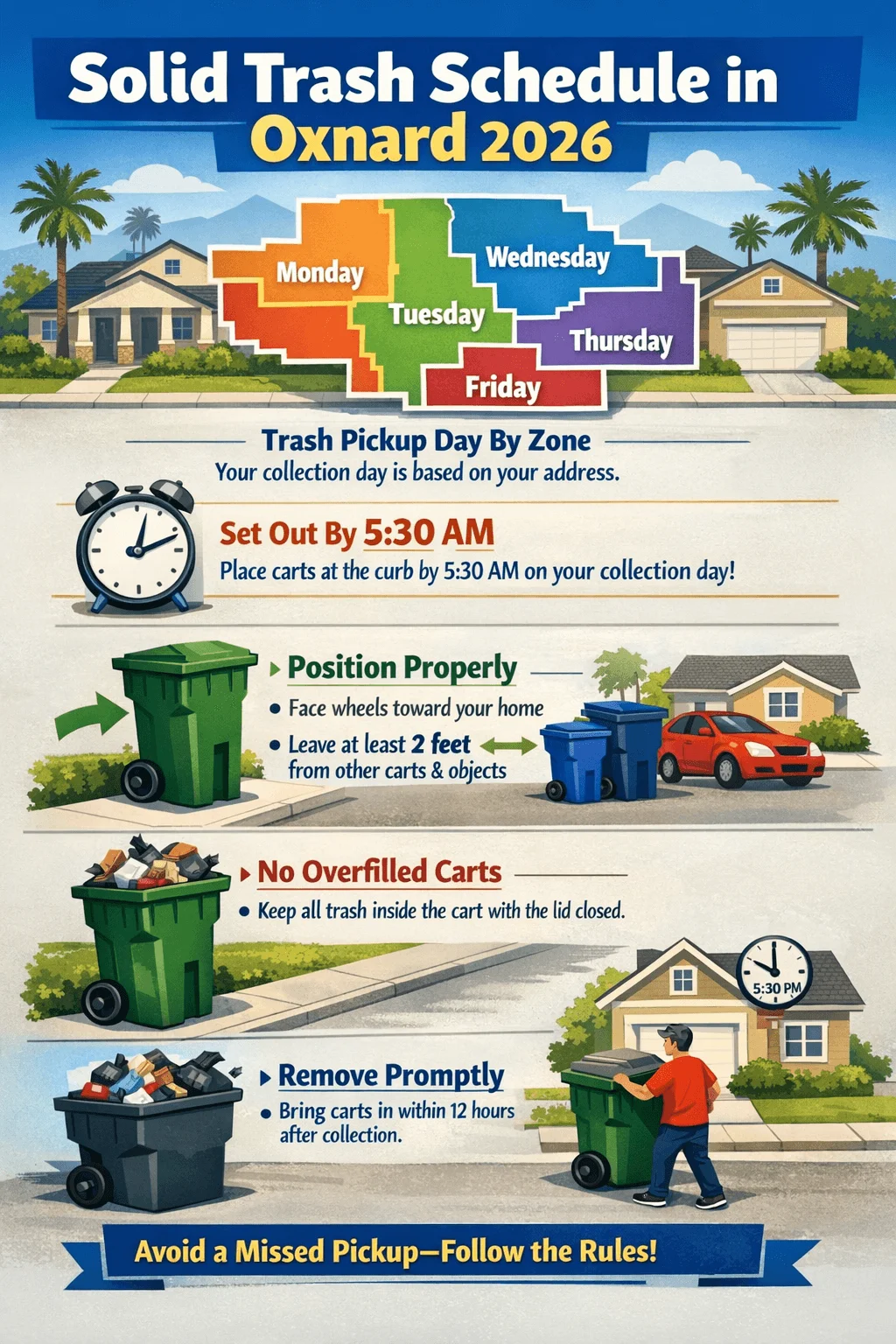 Oxnard Trash Schedule 2026 (Holidays, Recycling & Bulk Pickup) - My ...